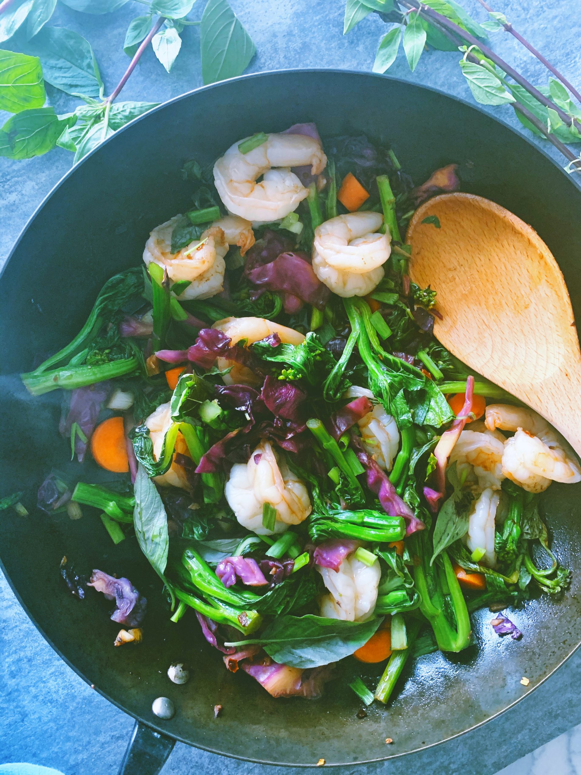 Stir-Fried Prawns with Thai Basil | Healthy-ish & Happy