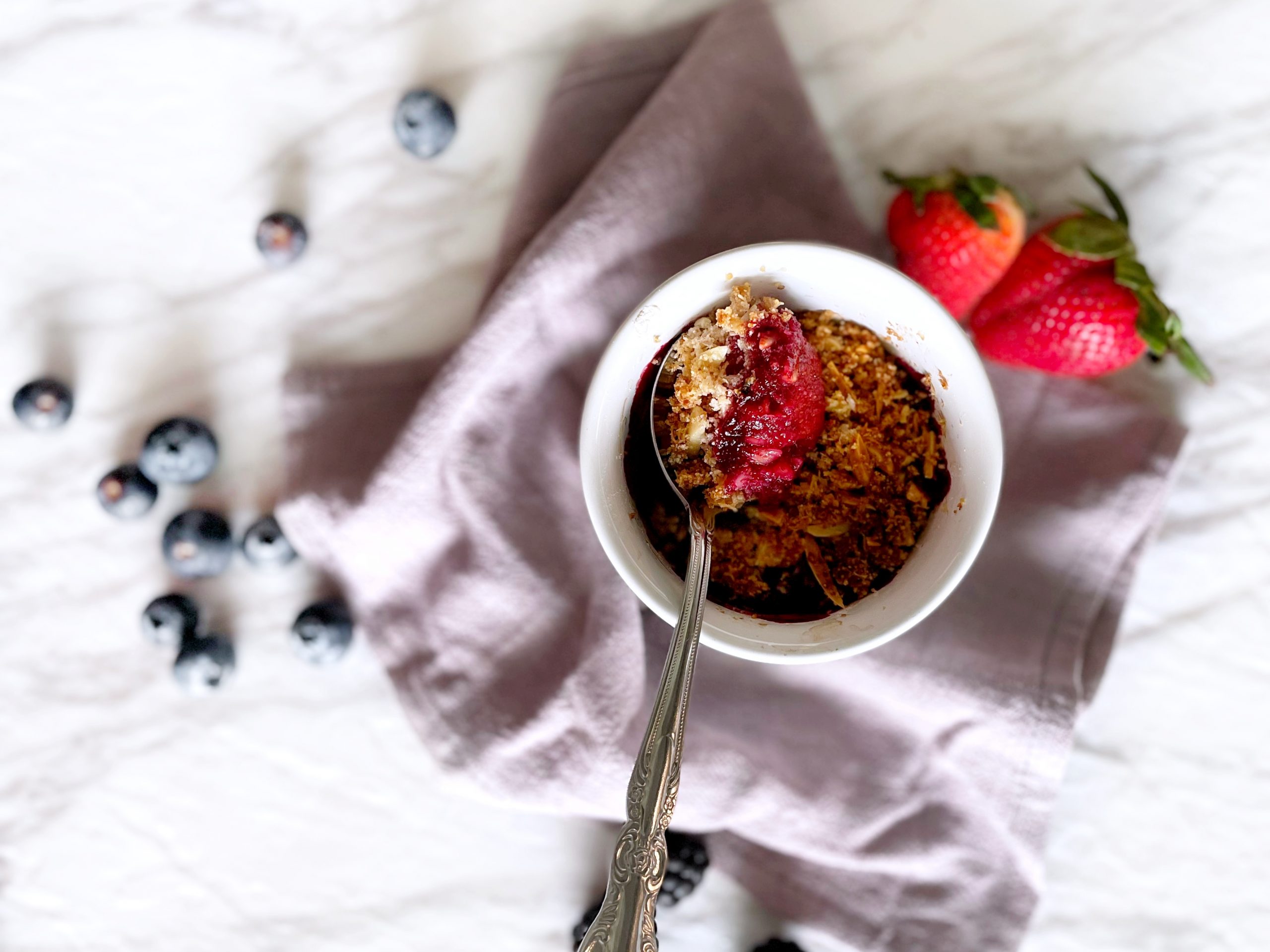 Single Serve Grain-free Berry Crumble | Healthy-ish & Happy